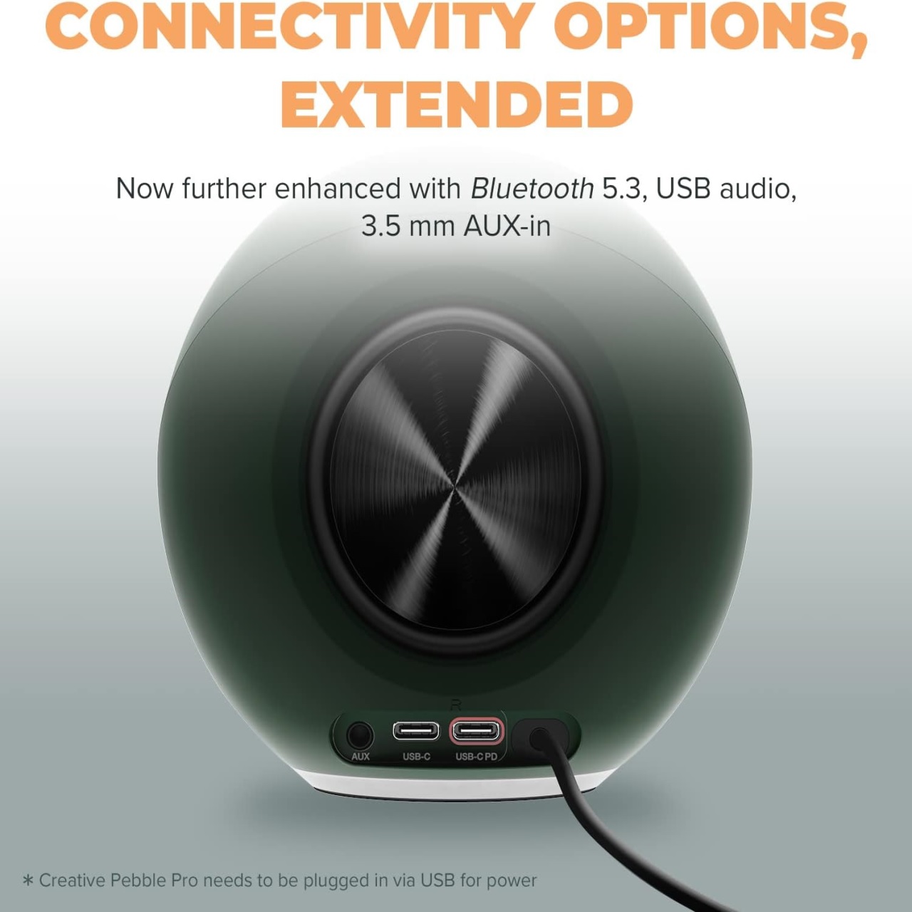 Creative Pebble Pro White | 2.0 USB-C PC Speakers with Bluetooth & RGB