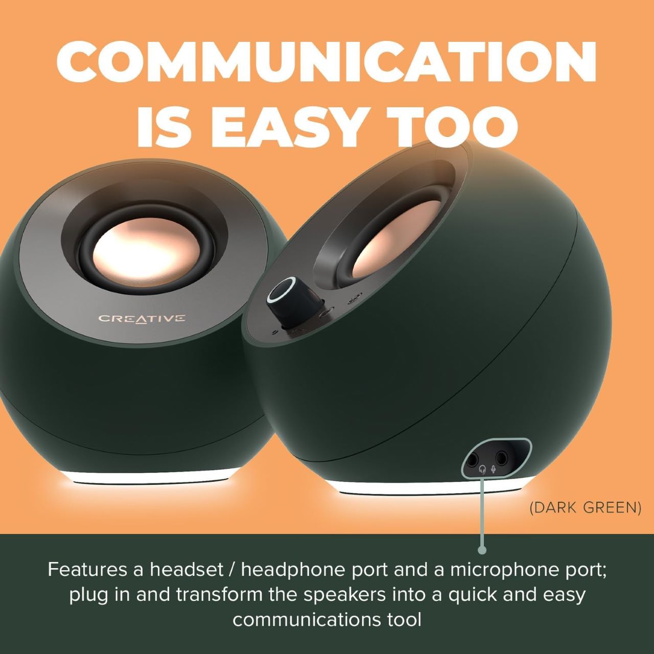 Creative Pebble Pro White | 2.0 USB-C PC Speakers with Bluetooth & RGB
